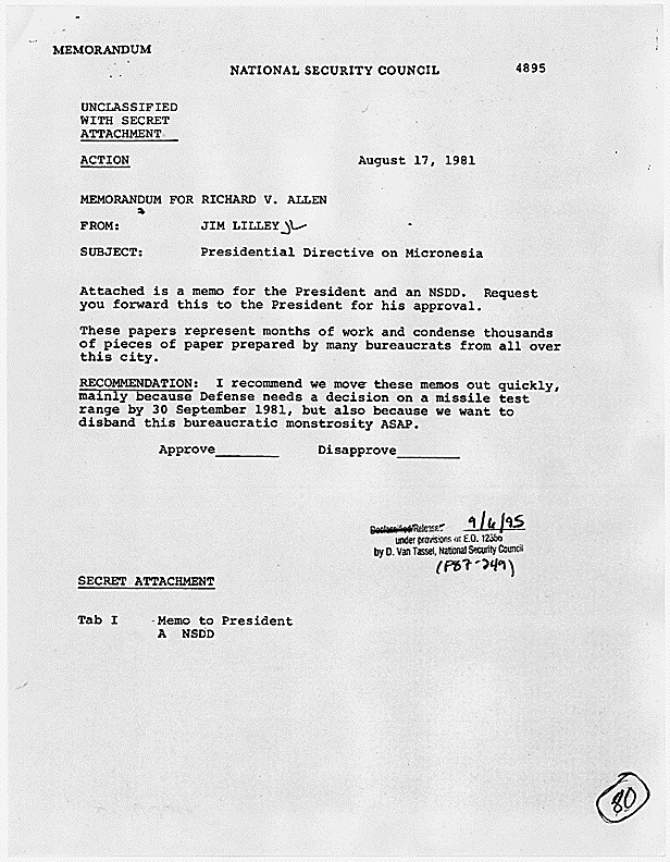 NSDD - National Security Decision Directives - Reagan Administration