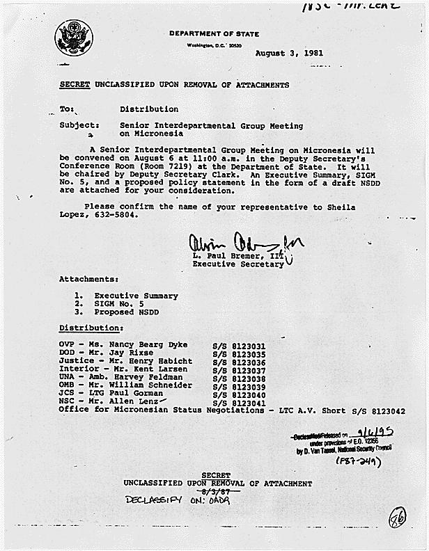 NSDD - National Security Decision Directives - Reagan Administration