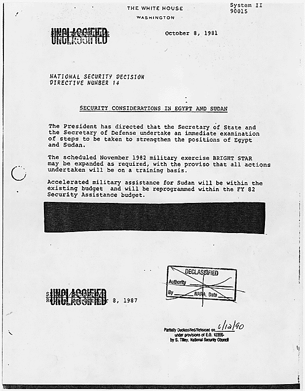 NSDD - National Security Decision Directives - Reagan Administration