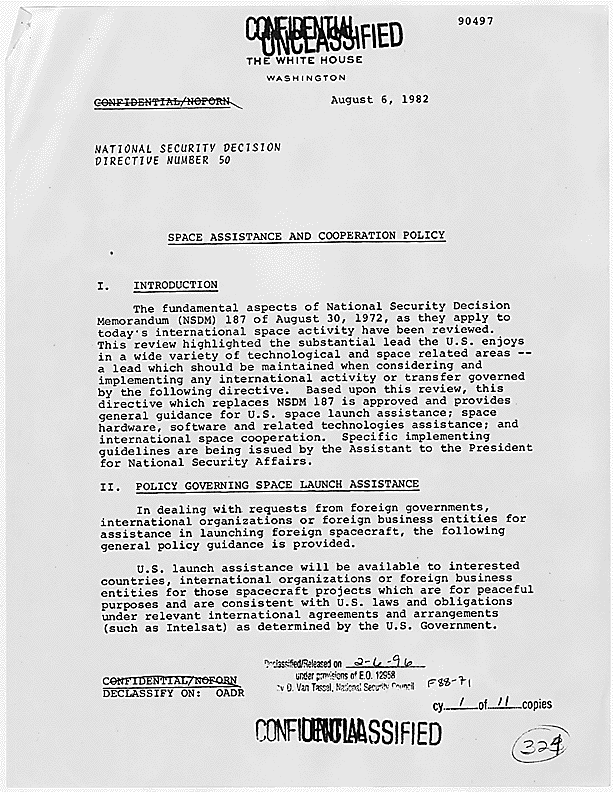 NSDD - National Security Decision Directives - Reagan Administration