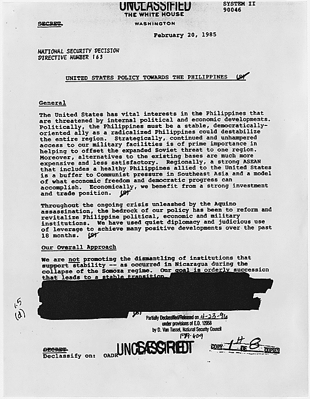 NSDD - National Security Decision Directives - Reagan Administration