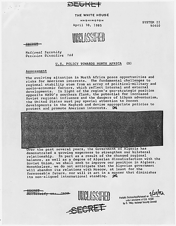 NSDD - National Security Decision Directives - Reagan Administration